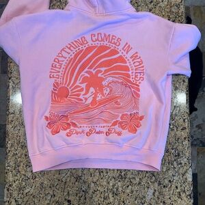 Pink Palm Puff | Tops | Pink Palm Puff Hoodie | Poshmark